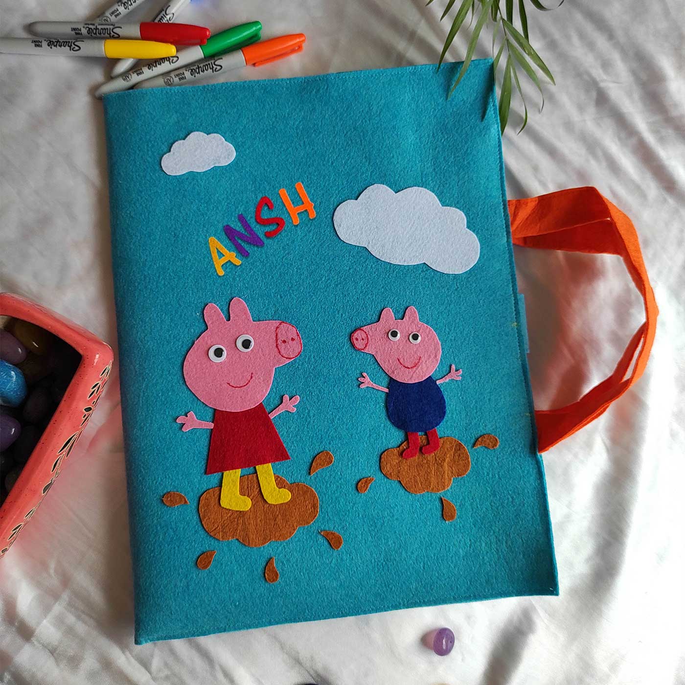 Buy Personalized Handmade Peppa Pig Theme Felt Kids Craft Folder Online ...