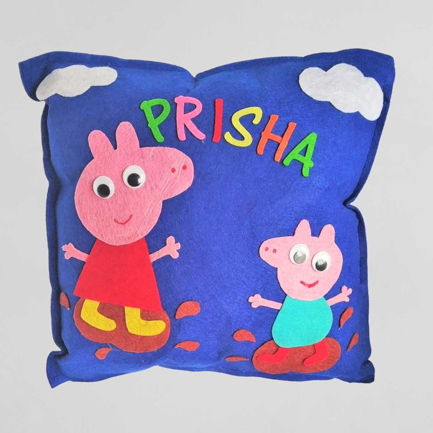 Buy Personalized Handmade Peppa Pig Theme Felt Kids Pillow Online On Zwende