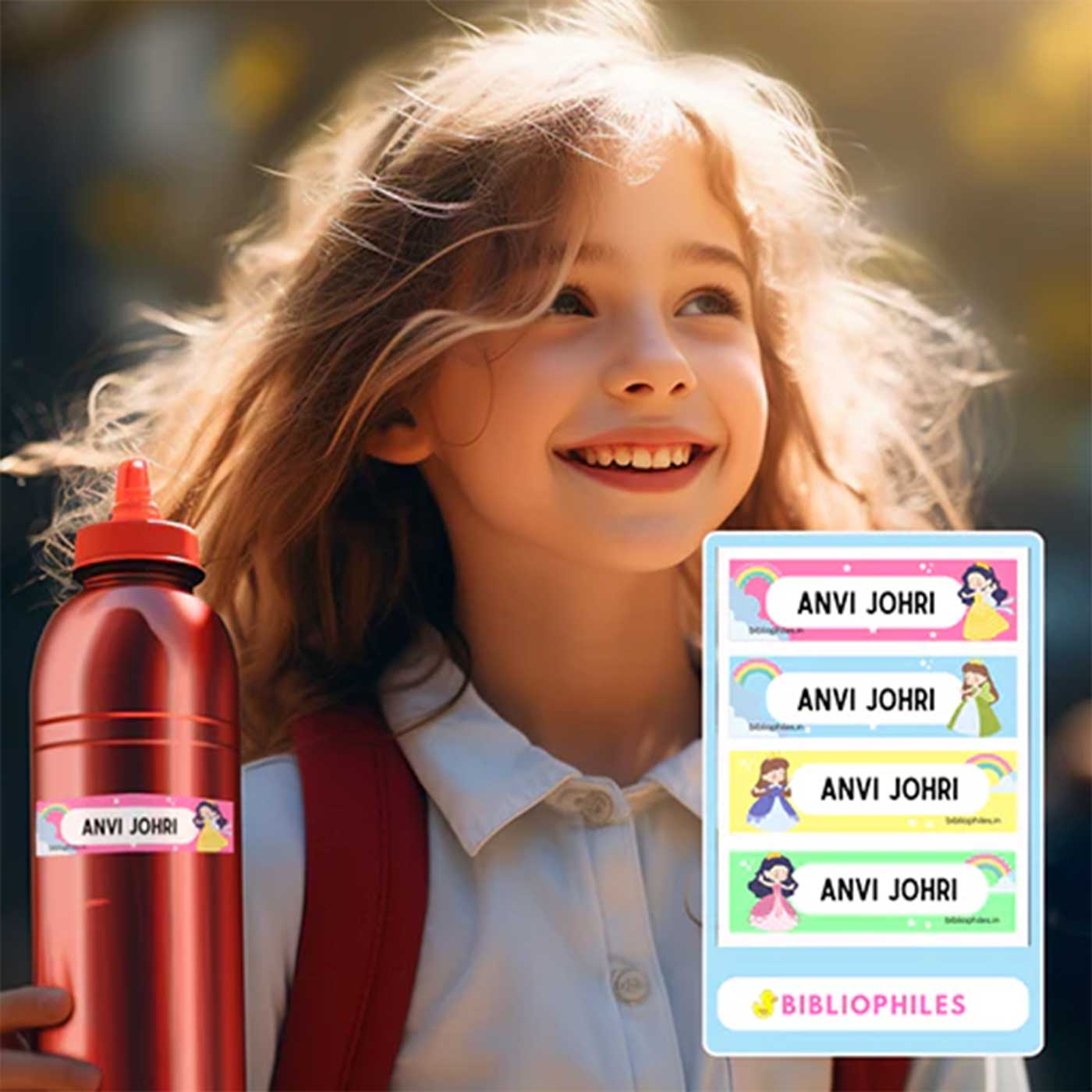 Buy Personalized Princess Waterproof Stickers | Set of 40 Online On Zwende