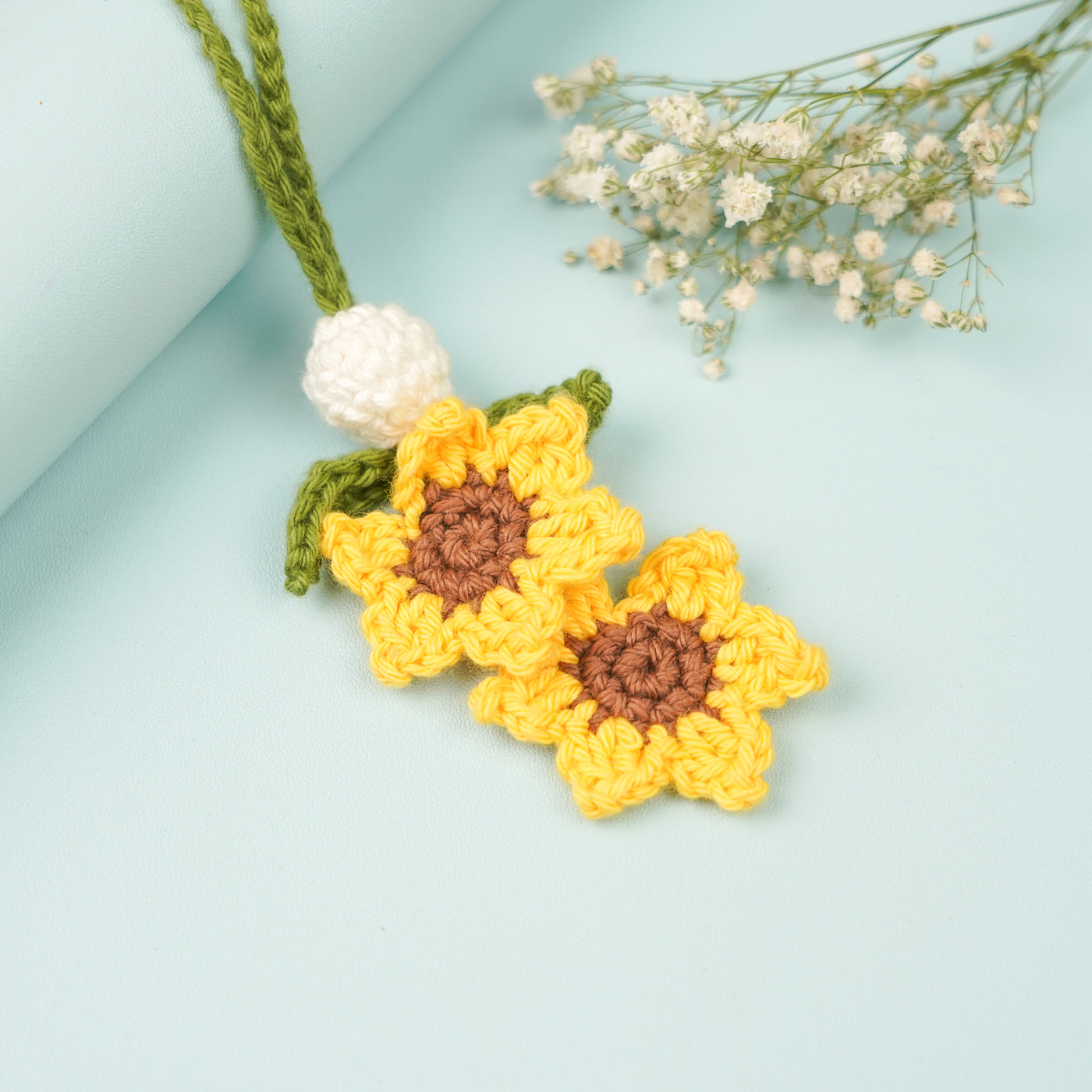 Buy Handmade Crochet Sunflower Lumba Rakhi For Bhabhi With Roli Chawal ...