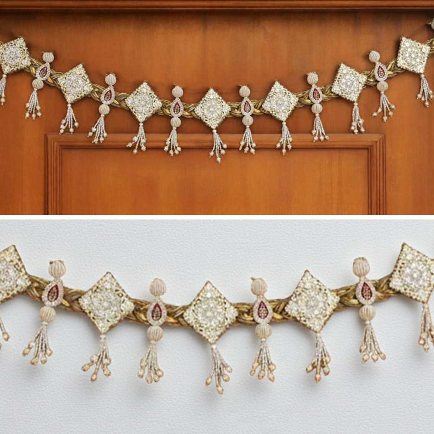 Buy Handmade Beaded Belt Design Jute Toran Online On Zwende