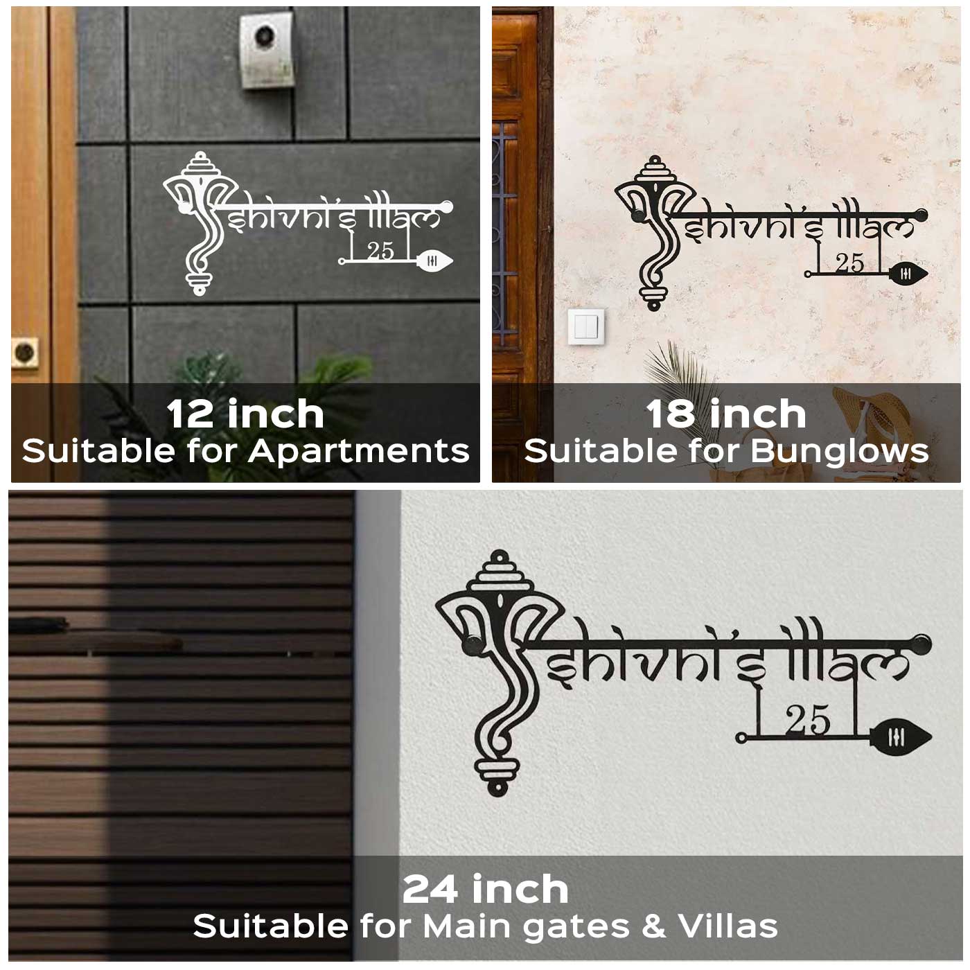 Buy Personalized Ganesha Weatherproof Name Plate with House Number ...