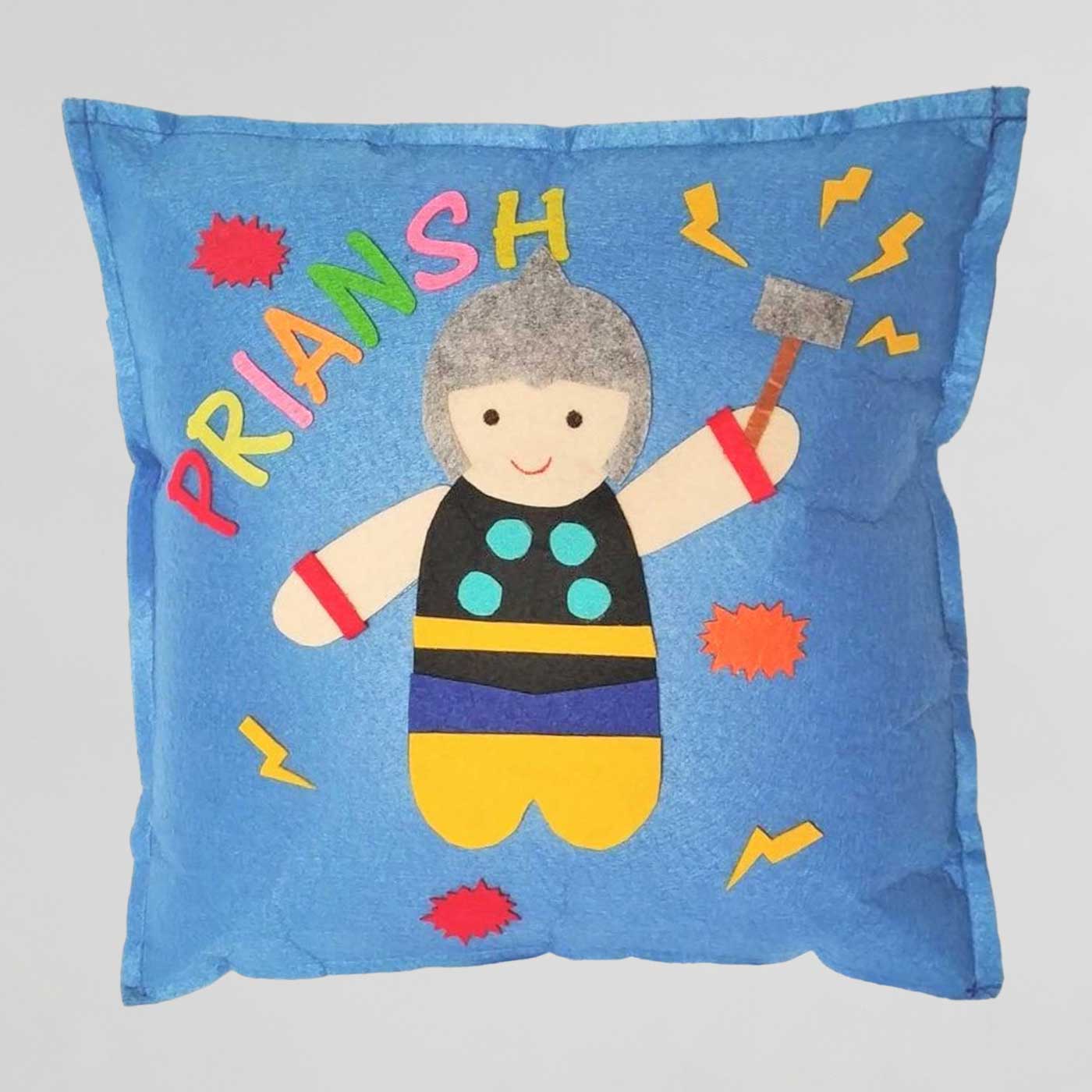 Buy Personalized Handmade Thor Theme Felt Kids Pillow Online On Zwende