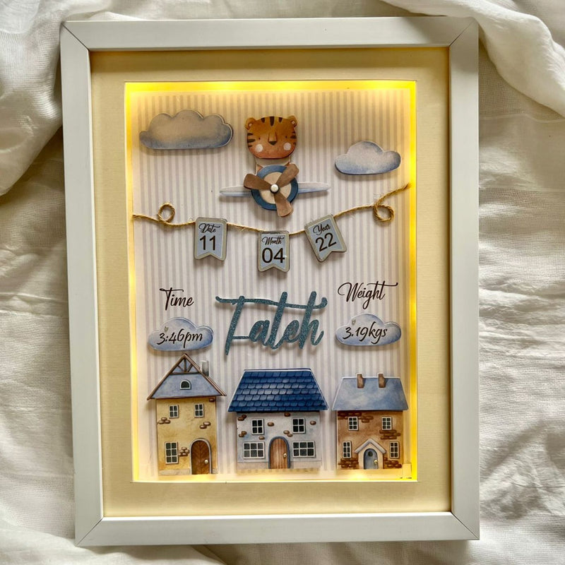 Personalized Kids Shadow Box Frame with Lights – Zwende