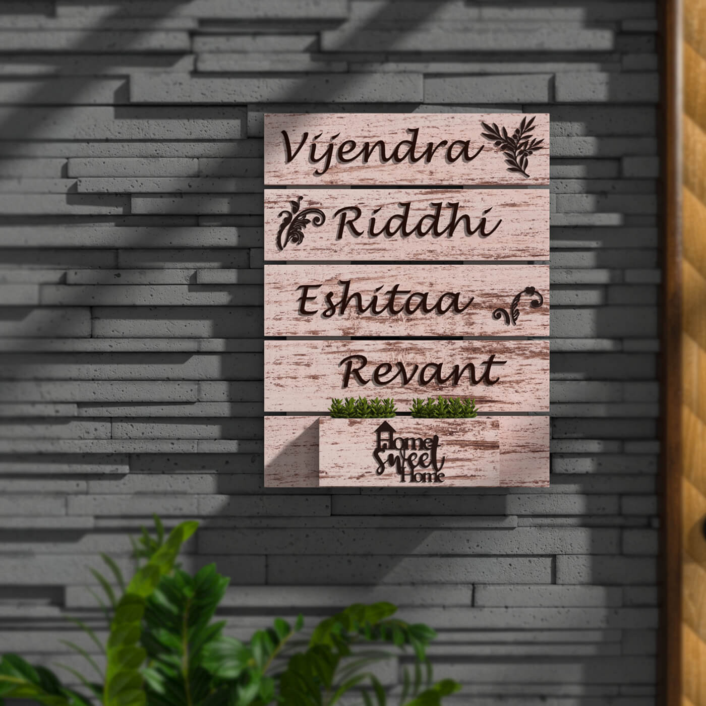 Buy Rustic Wooden Planter Nameboard Online On Zwende