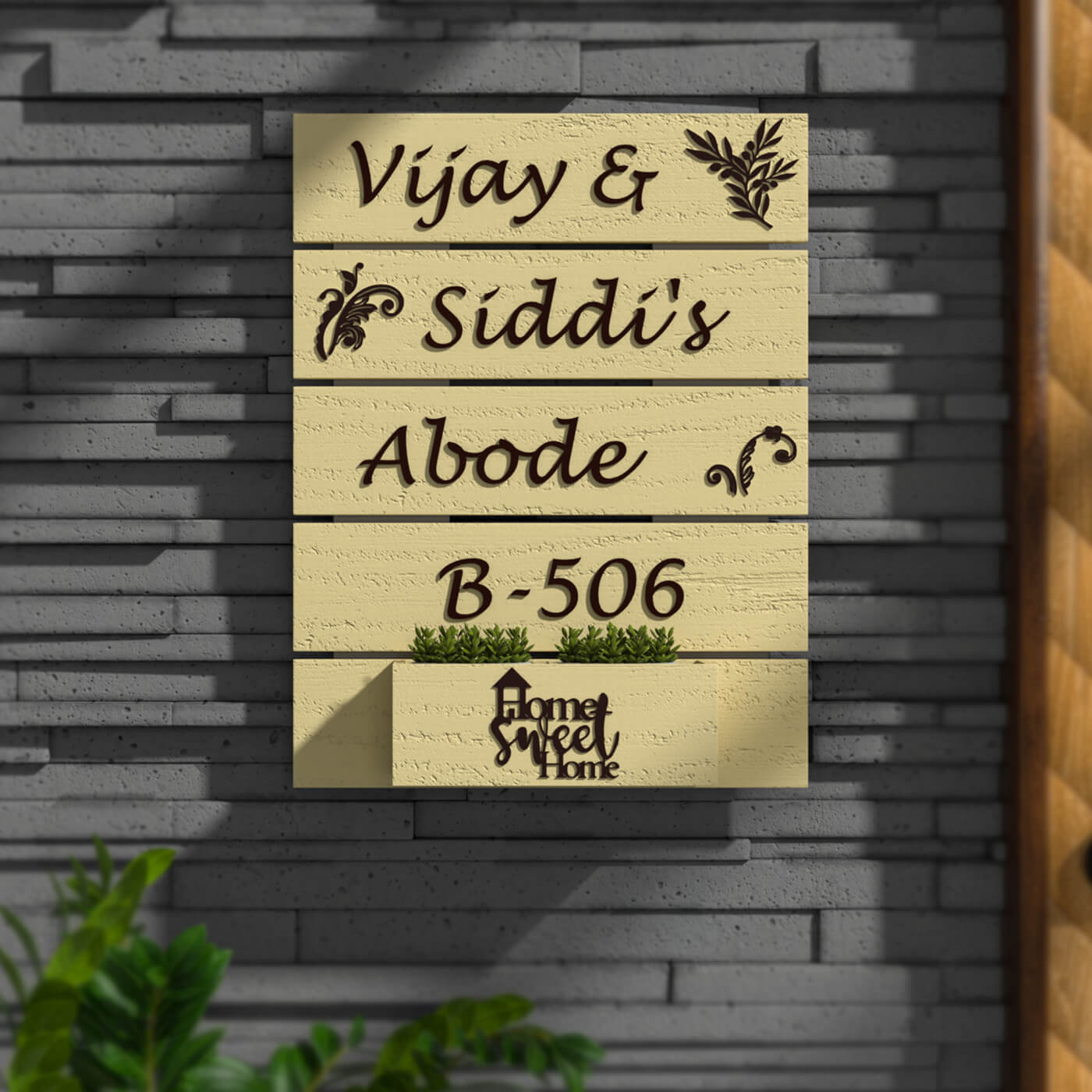 Buy Rustic Wooden Planter Nameboard Online On Zwende