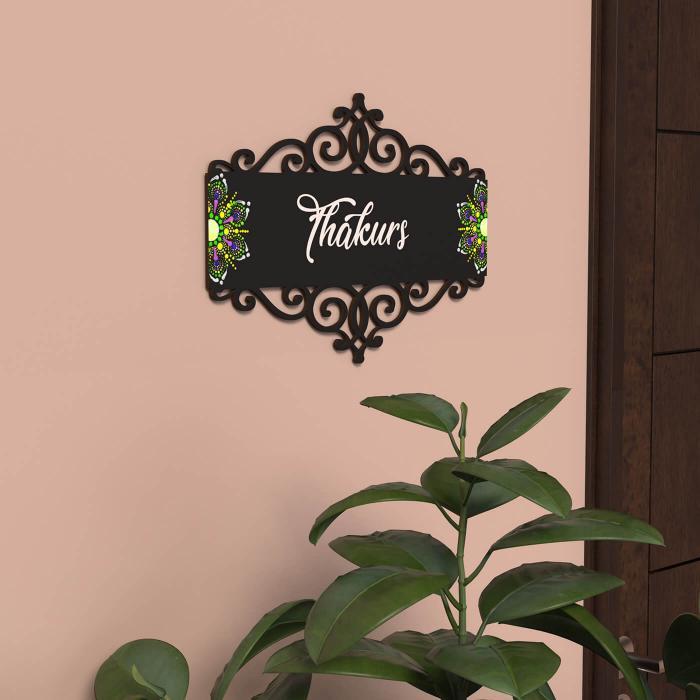 Buy Handpainted Rectangular Victorian Dot Art Nameplate for Family ...
