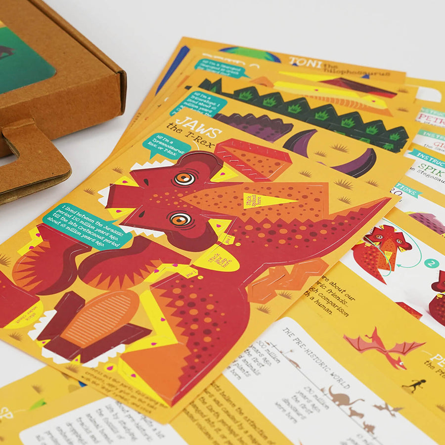 Buy DIY Mini Prehistoric Dinosaurs Paper Craft Kit - Set of 6 Online On ...