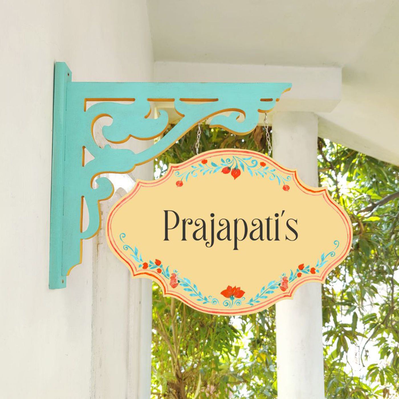 Buy Hand-painted Victorian Double Sided Hanging Nameplate Online On Zwende