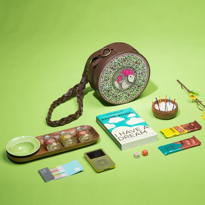 Buy Peacock Maze & Bliss Occasion Round Bag in Brown Online On Zwende