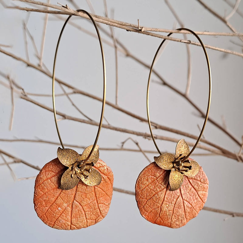 Paper Mache Orange Leaf Floral Dangler – Zwende