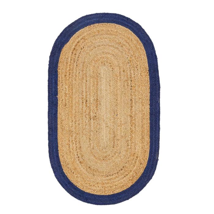 Buy Blue Border Oval Rug - 3 x 5 Feet Online On Zwende