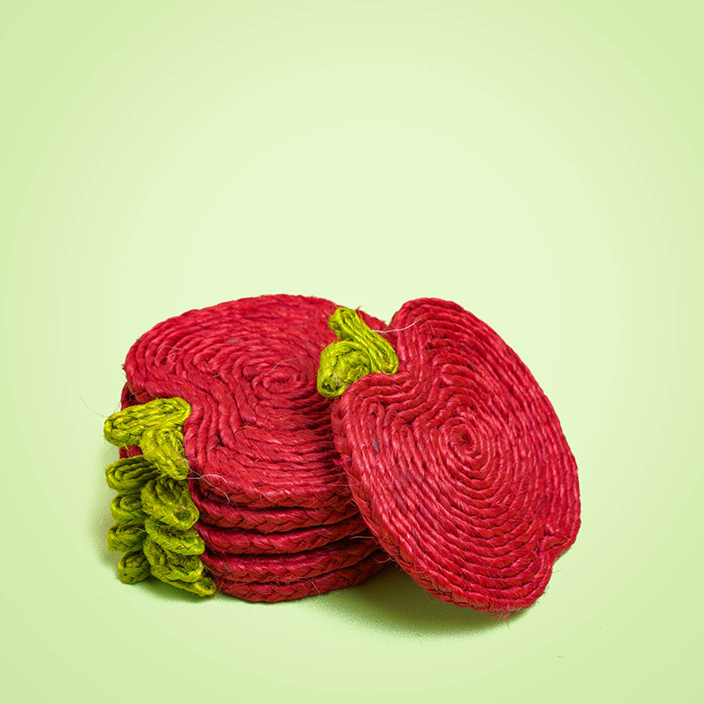 Buy Jute Apple Coaster | Set of 6 Online On Zwende