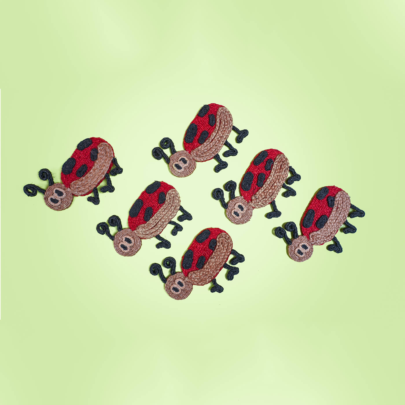 Buy Jute Ladybug Coaster | Set of 6 Online On Zwende