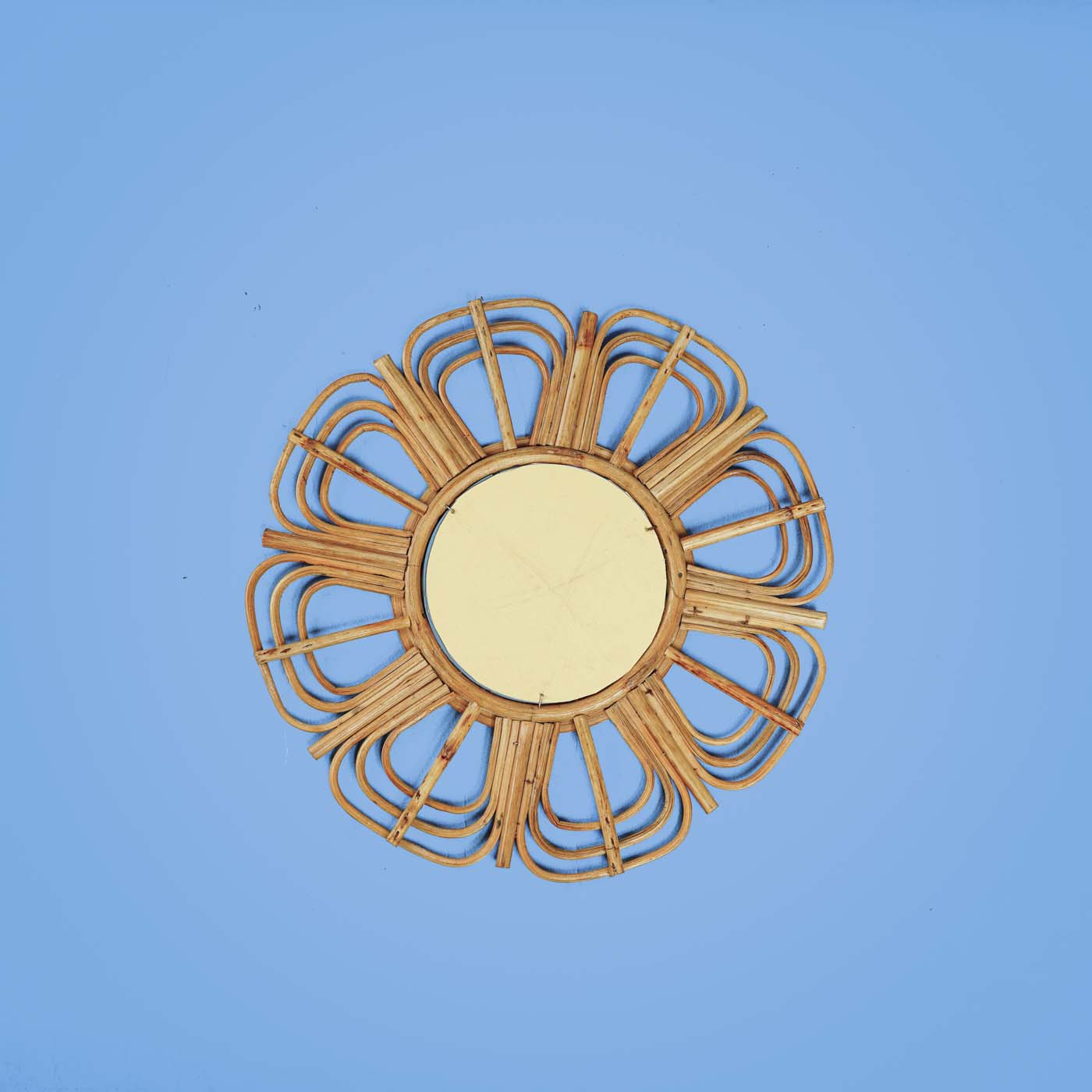 Buy Rattan Cane Mirror - Flowery White Online On Zwende