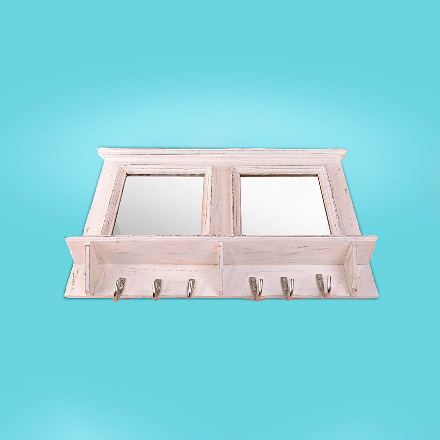 Buy Mirror Key Holder with Shelf (2 Mirrors) Online On Zwende