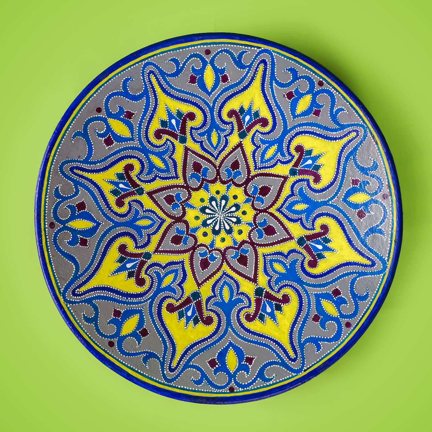 Buy Handpainted Terracotta Mandala Wall Plate Online On Zwende