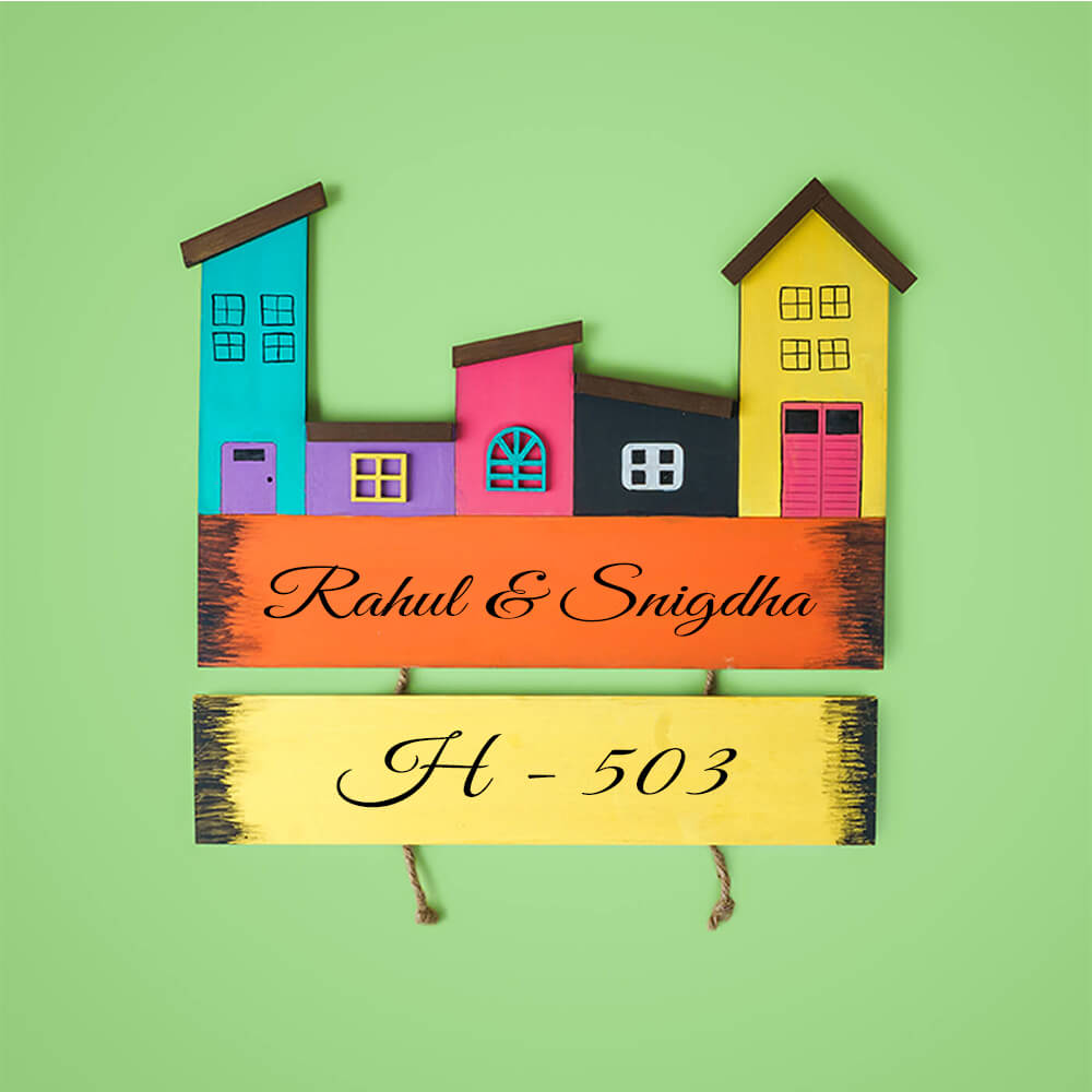 Buy Hand-painted MDF Personalised Nameplate with Couple Names & House ...