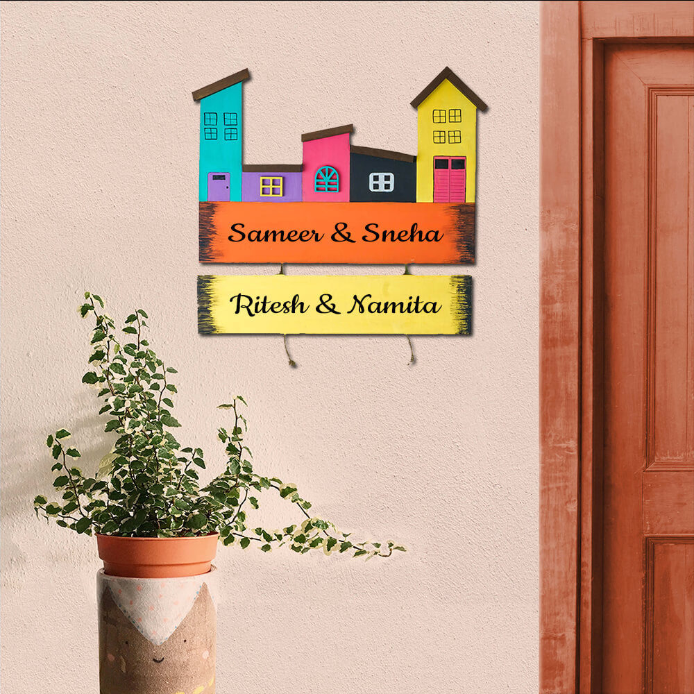 Buy Hand-painted MDF Personalised Nameplate with Family Names Online On ...