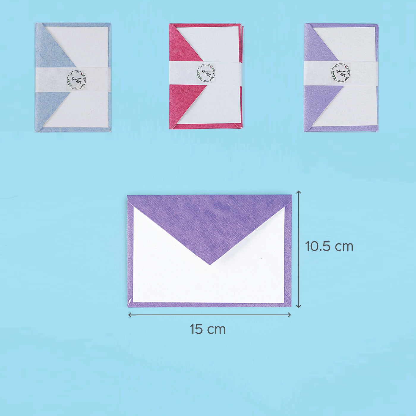 Buy Handmade Paper Envelopes With Cards, Pack of 10 Online On Zwende