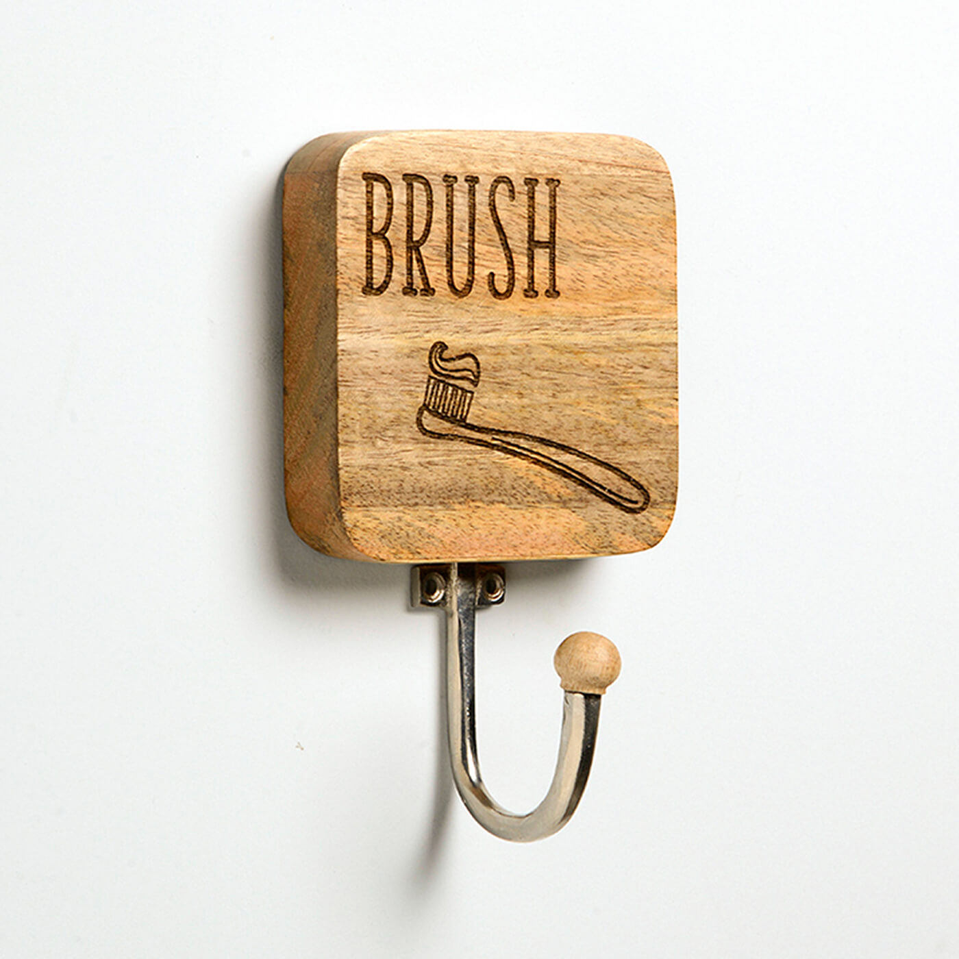 Buy Etched Wood "Brush" Hook Online On Zwende