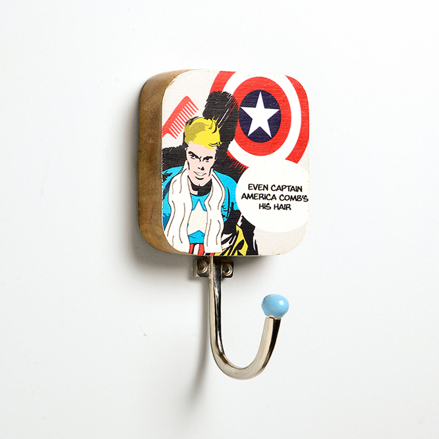Buy Handmade Wooden Marvel Character Hook for Kids Online On Zwende