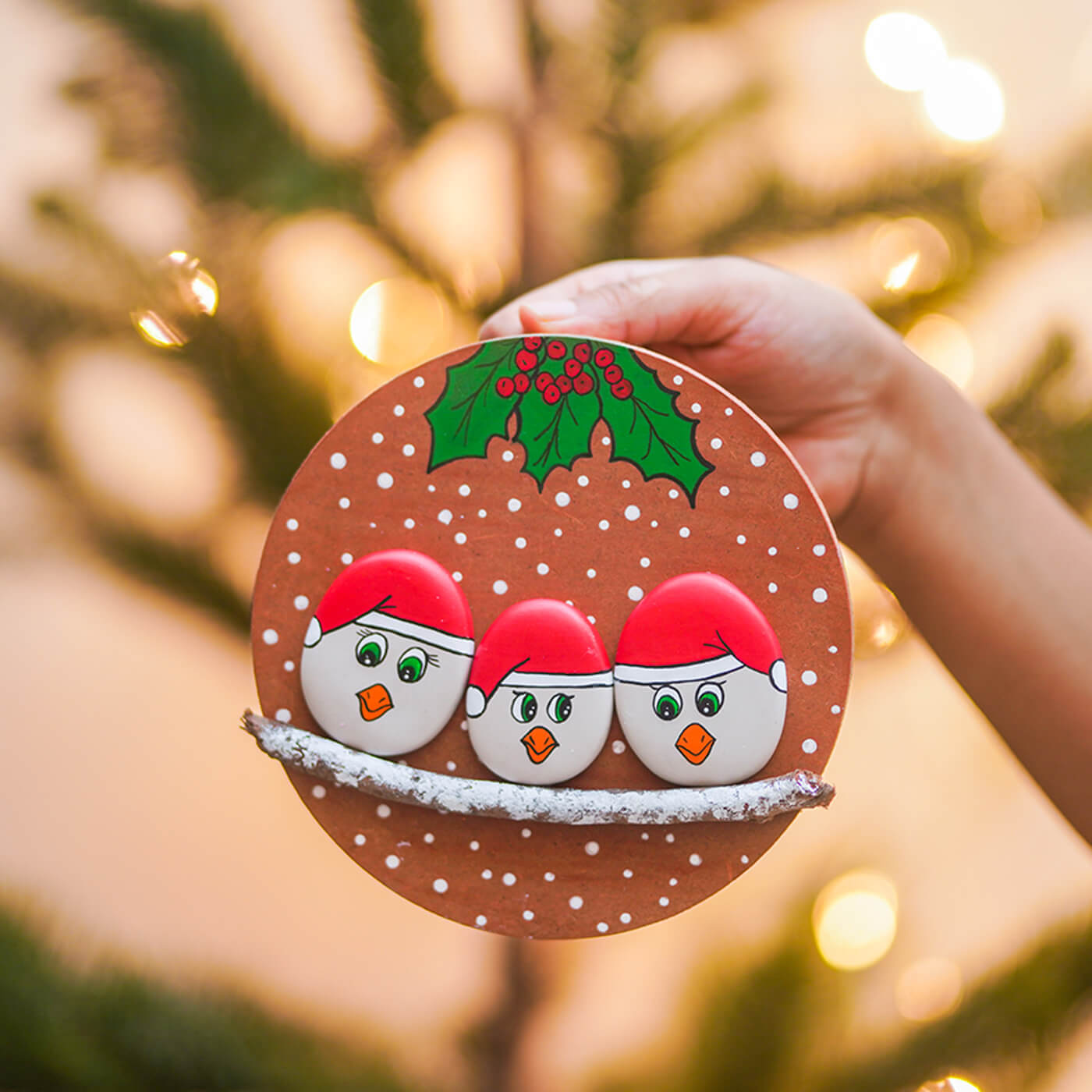 Buy Santa Wooden and Clay Pebble Family Wall Hanging Online On Zwende
