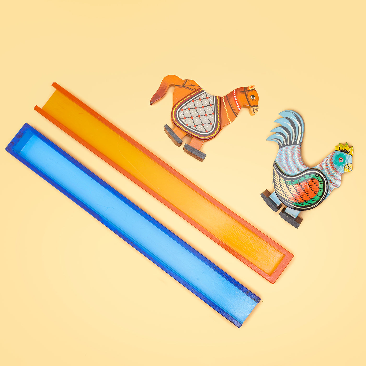 Buy Set of 2 - Animal Walking Toys- Horse & Rooster Online On Zwende