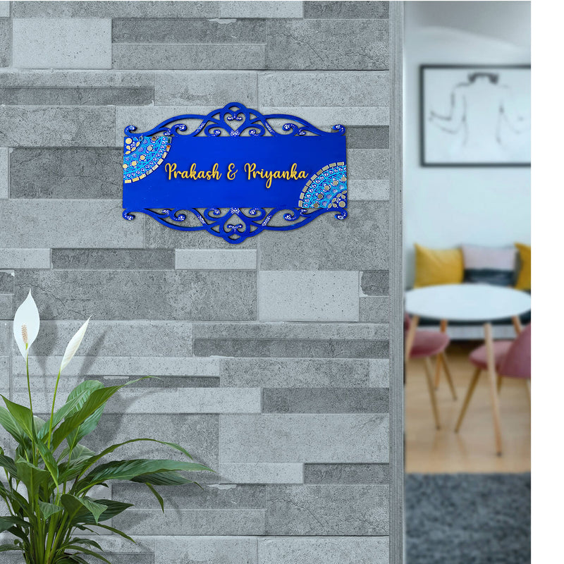 Hand Painted Mandala Personalised Cutwork Name Plate – Zwende