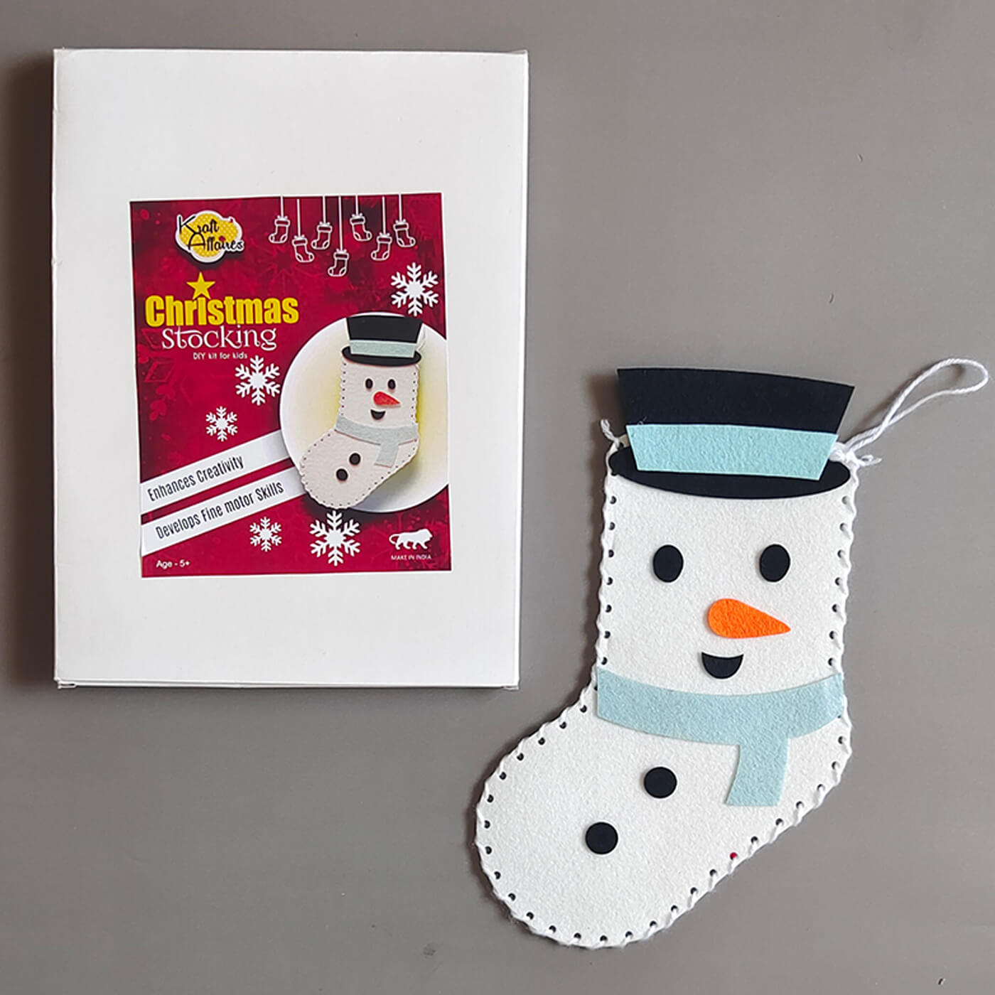 Buy Handmade Snowman Stocking Felt Diy Kit For Christmas Decoration ...