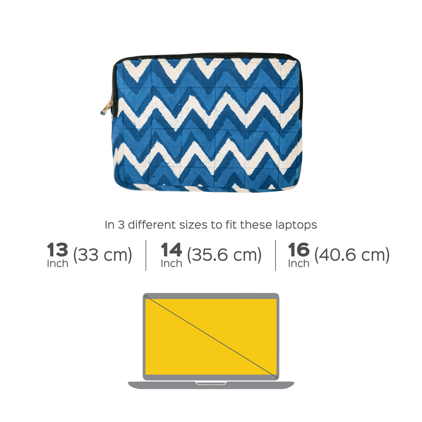 Green Chevron Laptop Sleeve - Ekatra Handmade – Zwende