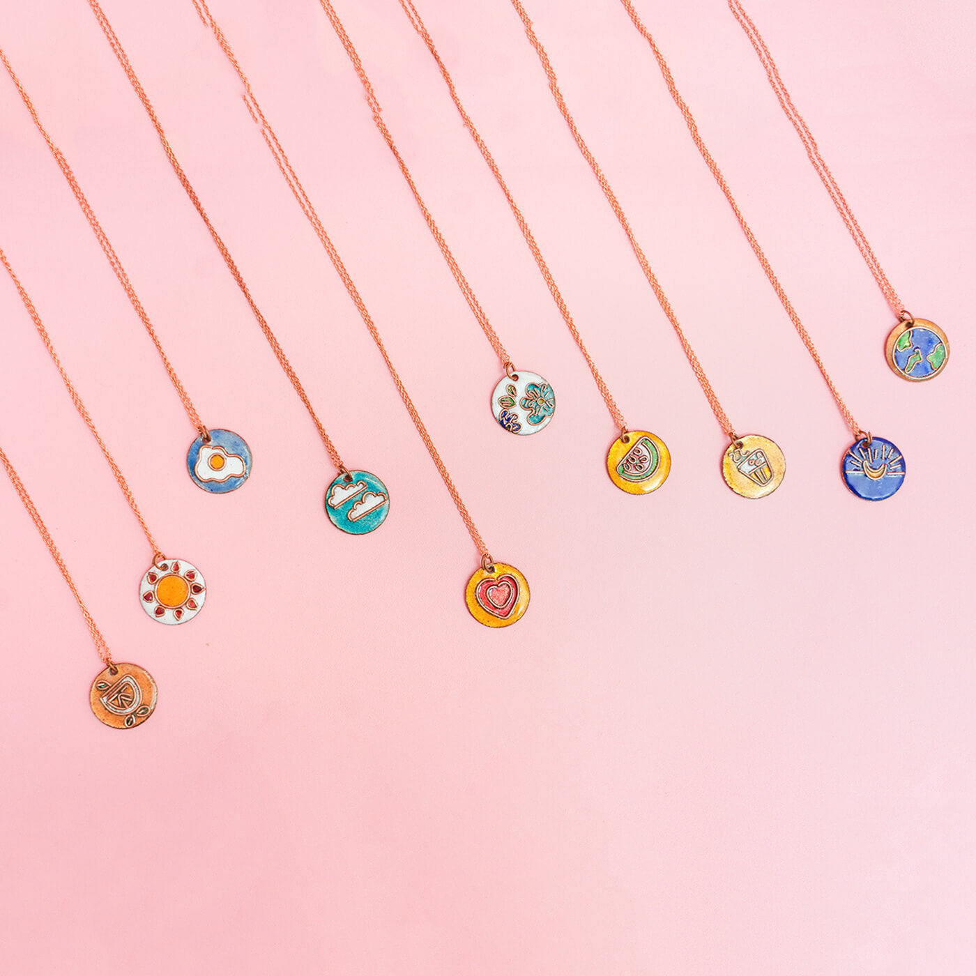 Buy Handmade Copper Enamelled Chanda Necklace and Earrings Online On Zwende