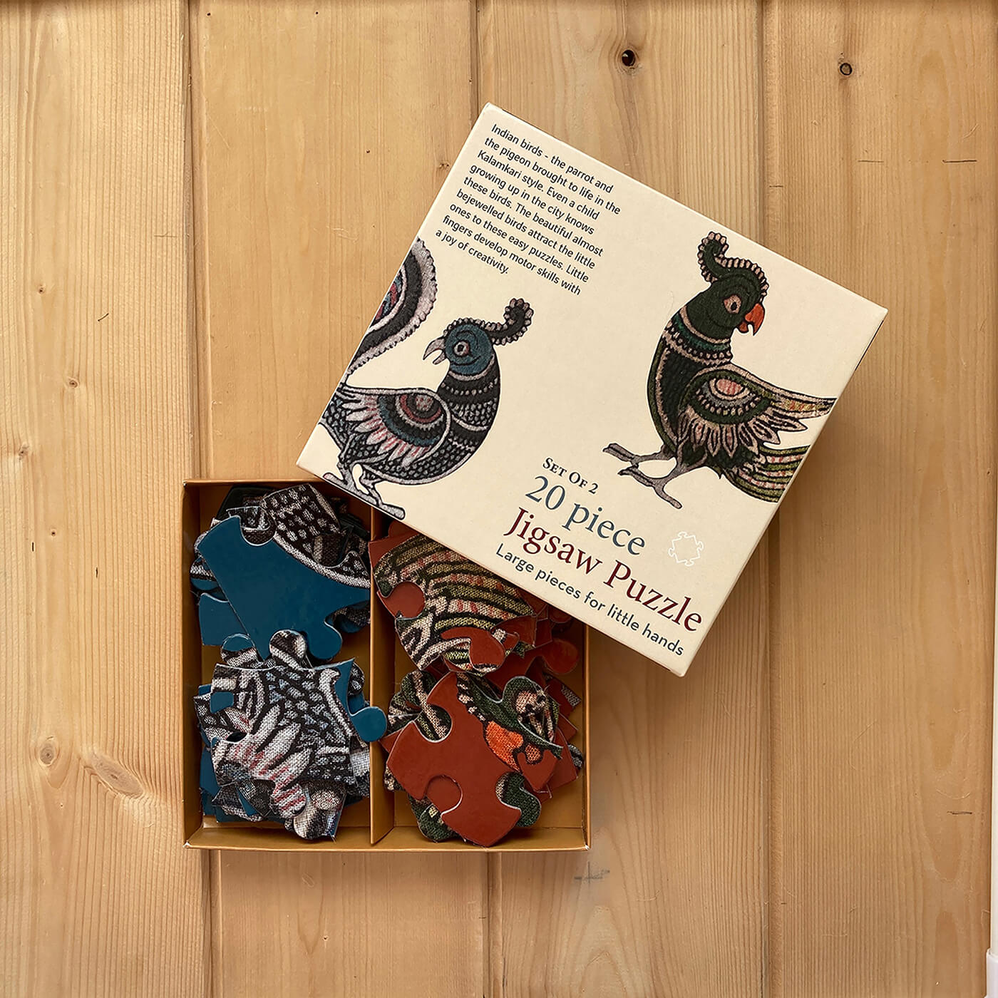 Buy Kalamkari Birds - 20 Piece Jigsaw Puzzle - Set of 2 Online On Zwende