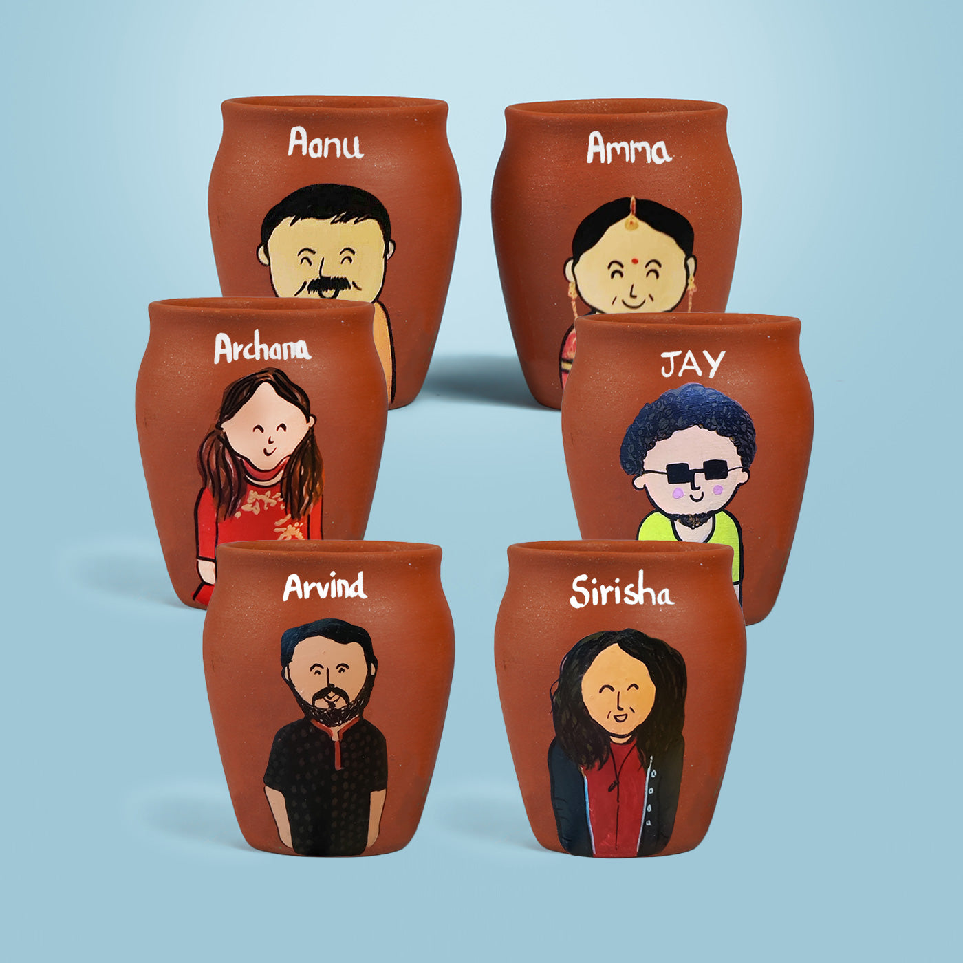 Buy Personalised Terracotta Kulhads with Photo Based Caricatures Online ...
