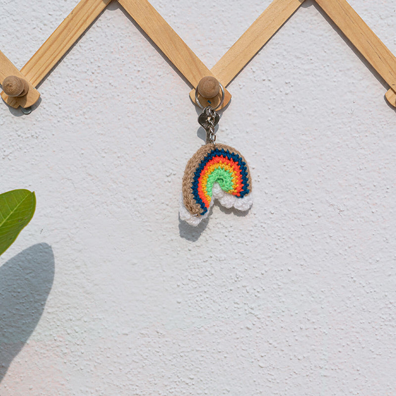 Handmade Crochet Rainbow Keychain – Zwende