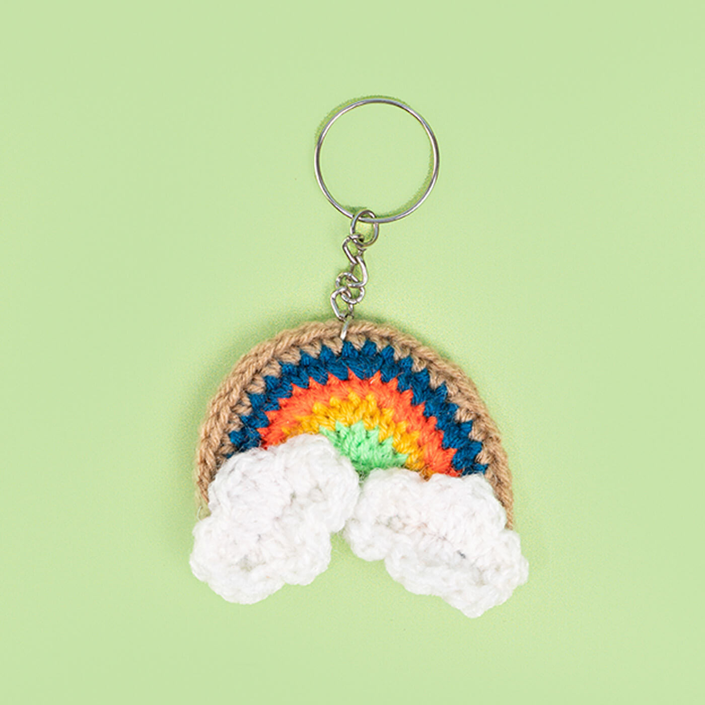 Buy Handmade Crochet Rainbow Keychain Online On Zwende