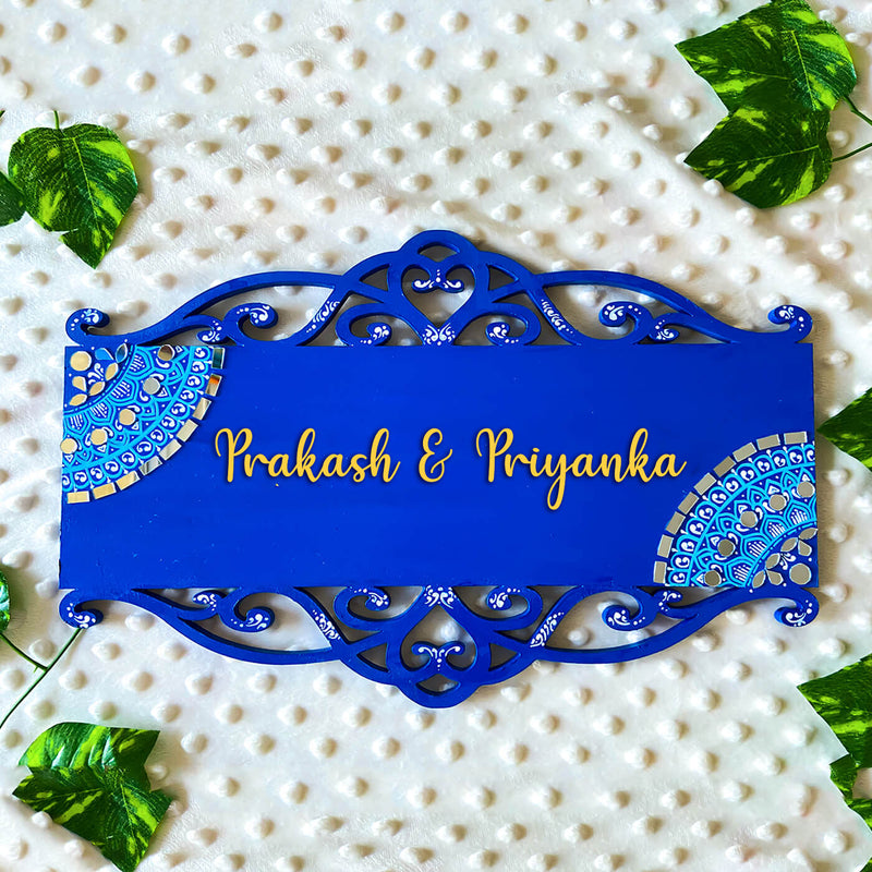 Hand Painted Mandala Personalised Cutwork Name Plate – Zwende