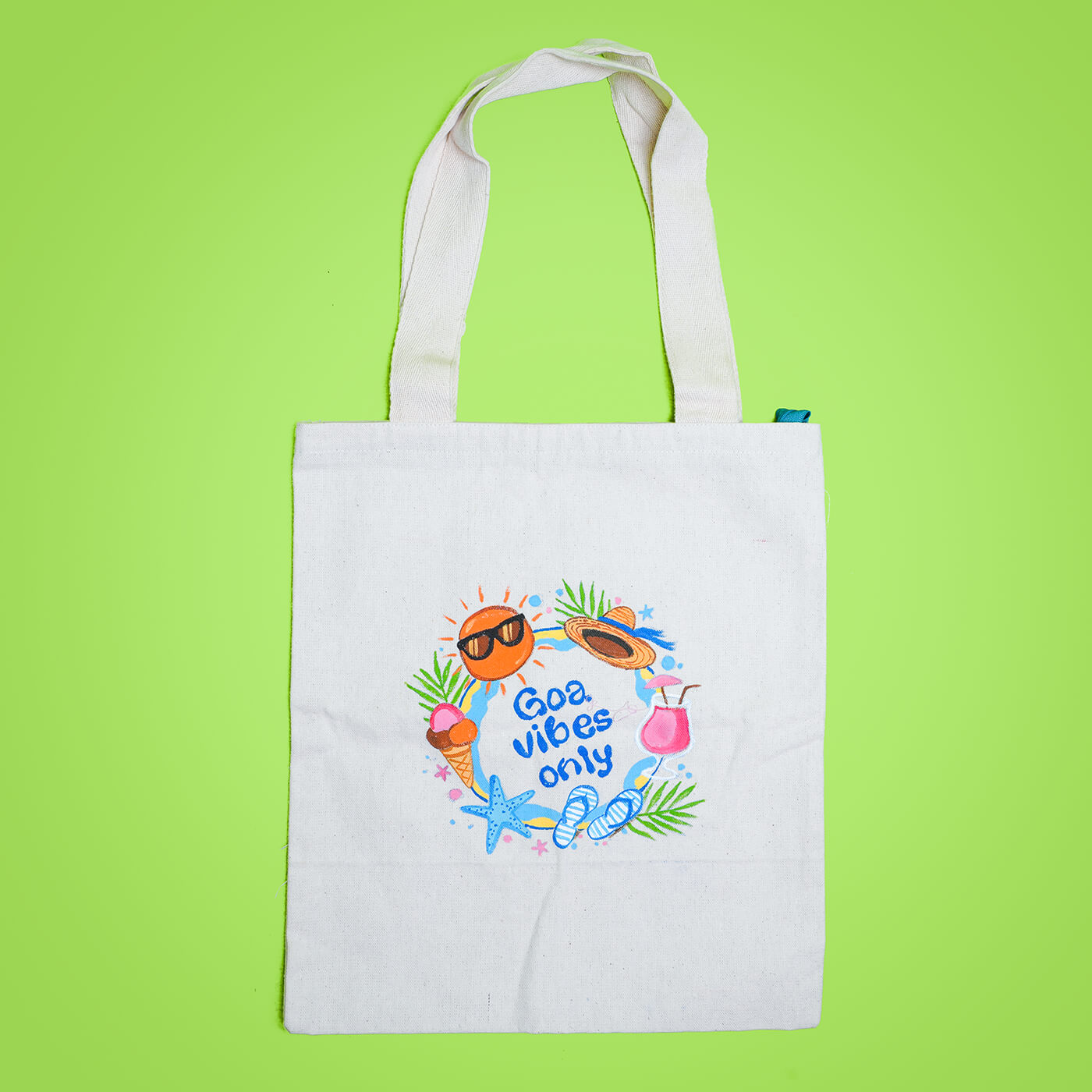 Buy Handpainted Tote Bag - Goa Vibes Online On Zwende