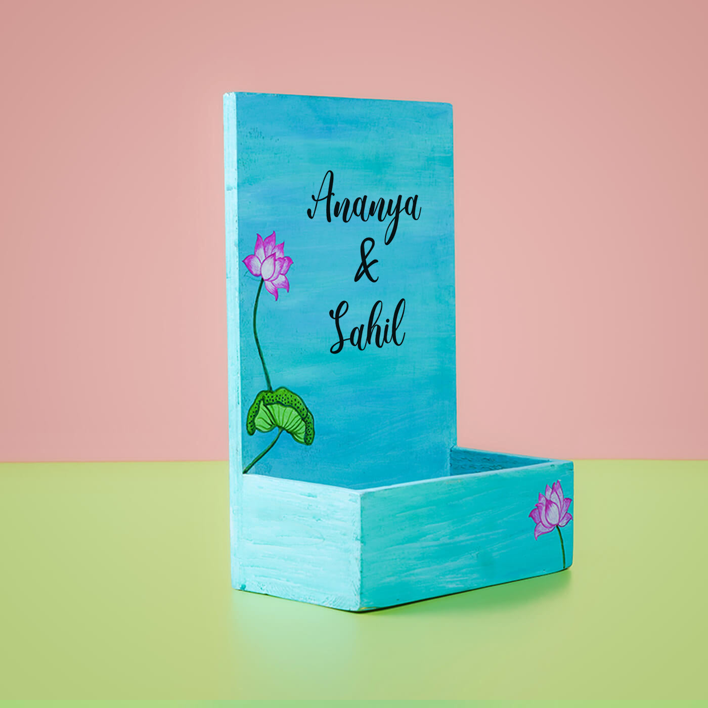 Buy Blue Hand painted Pine Wood Planter Nameboard - Couple Names Online ...