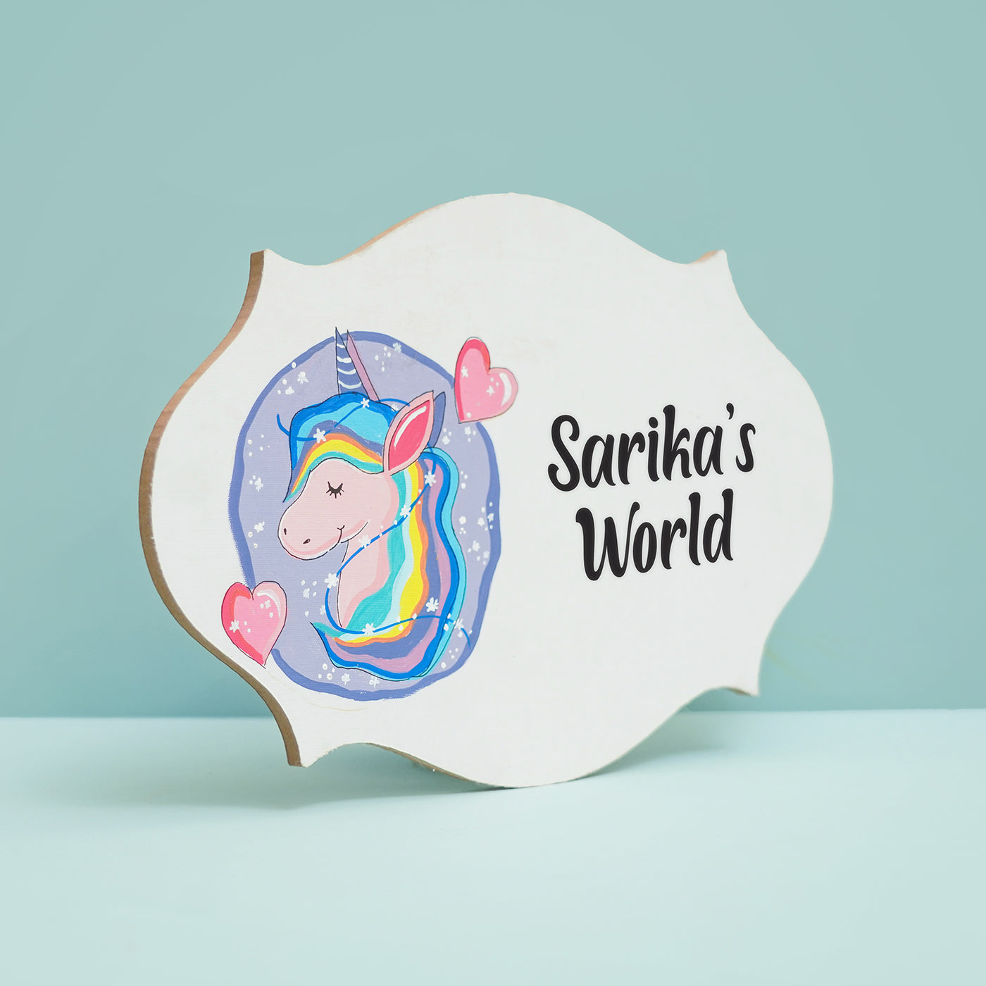Buy Handpainted Victorian Oval Unicorn Theme Kids' Nameplate Online On ...