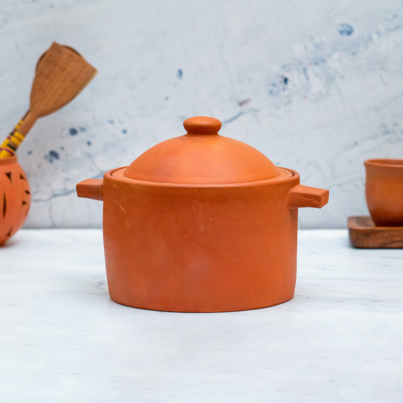 Buy Handmade Terracotta Cooking Pot with Lid Online On Zwende
