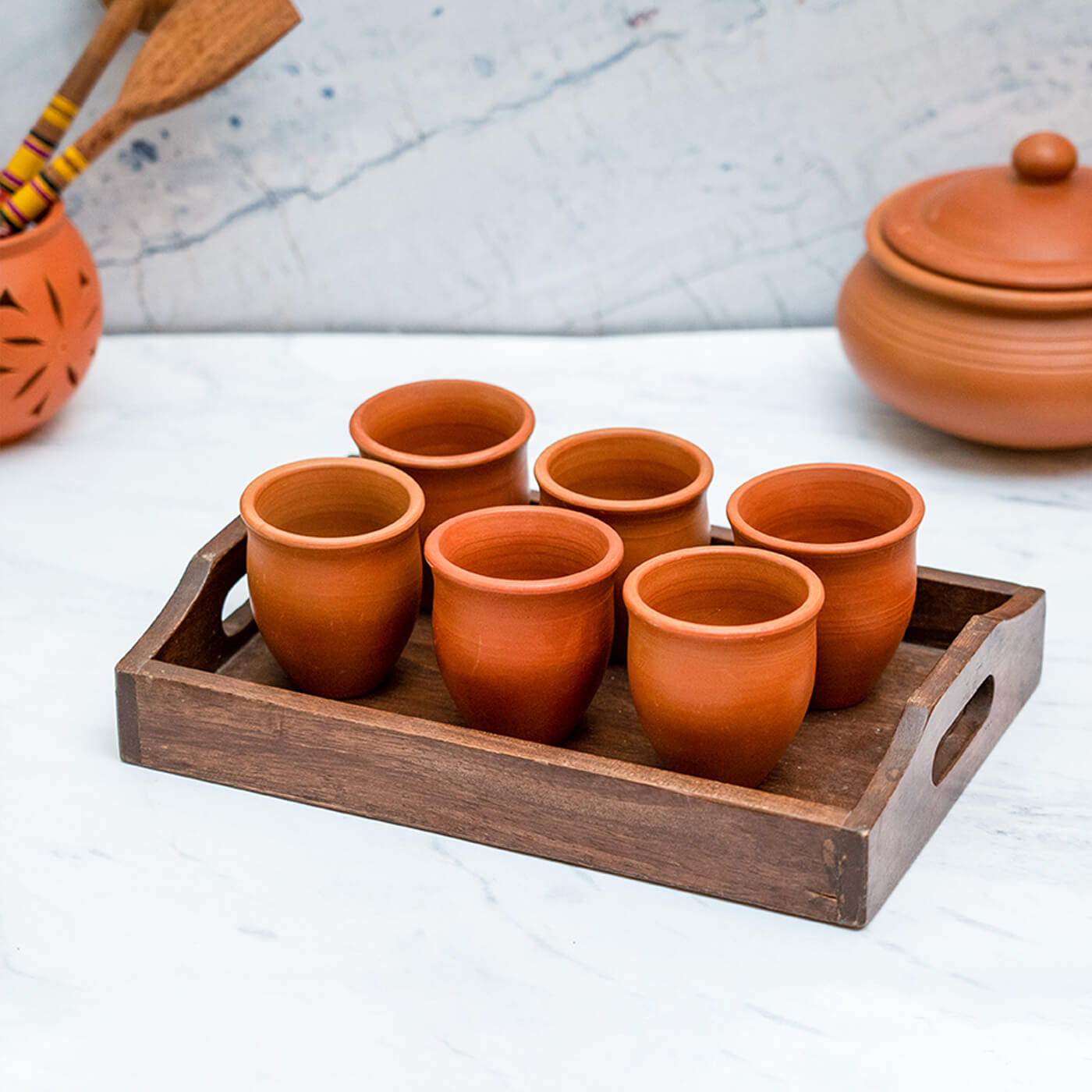 Buy Handmade Terracotta Kulhads - Set of 6 Online On Zwende