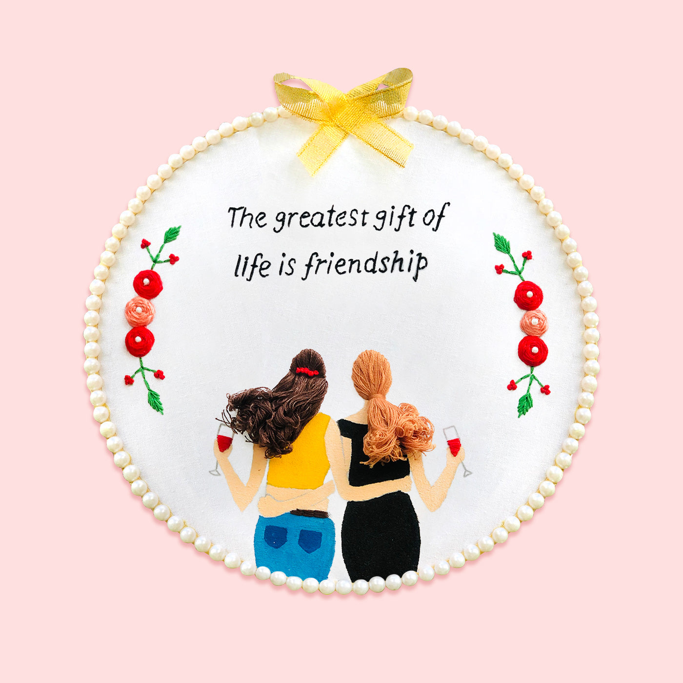 Buy Hand Embroidered Personalized Friendship Hoop For Girls Online On ...