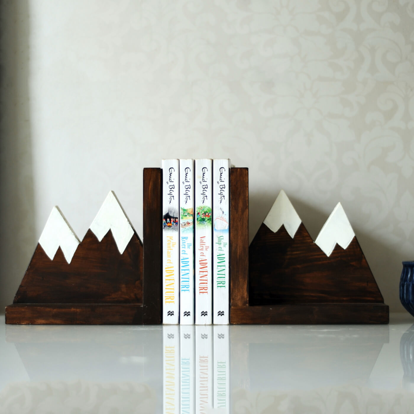 Buy Handcrafted Wooden Mountain Bookends Online On Zwende