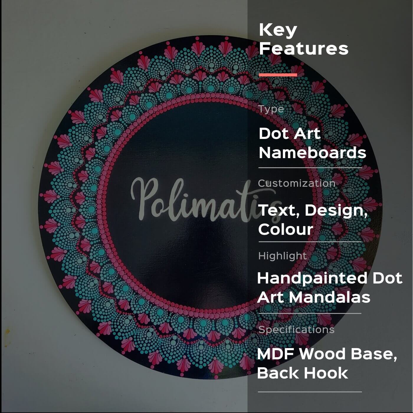 Buy Handpainted Circular Mandala Dot Art Nameplate for Family Online On ...