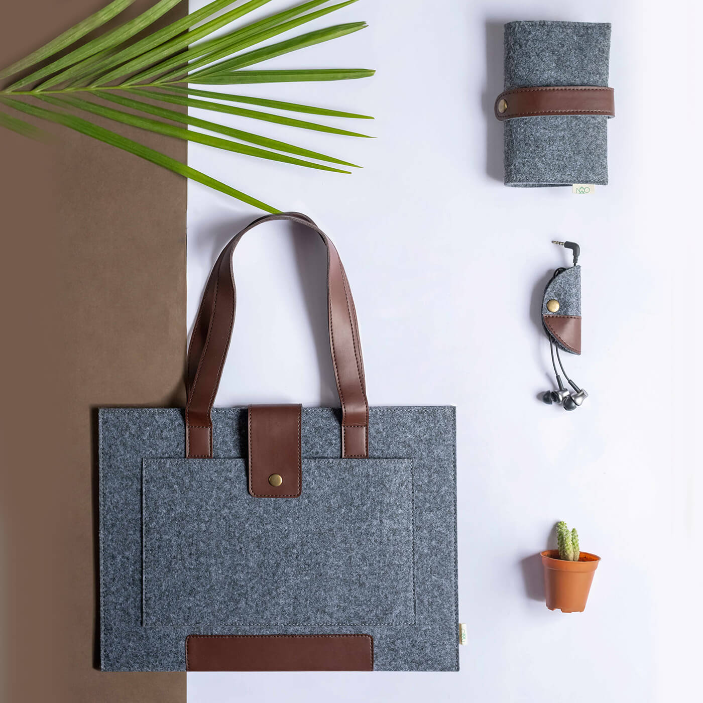 Buy The Tech Friend Eco-felt & Vegan Leather Hamper - Pack of 3 Online ...