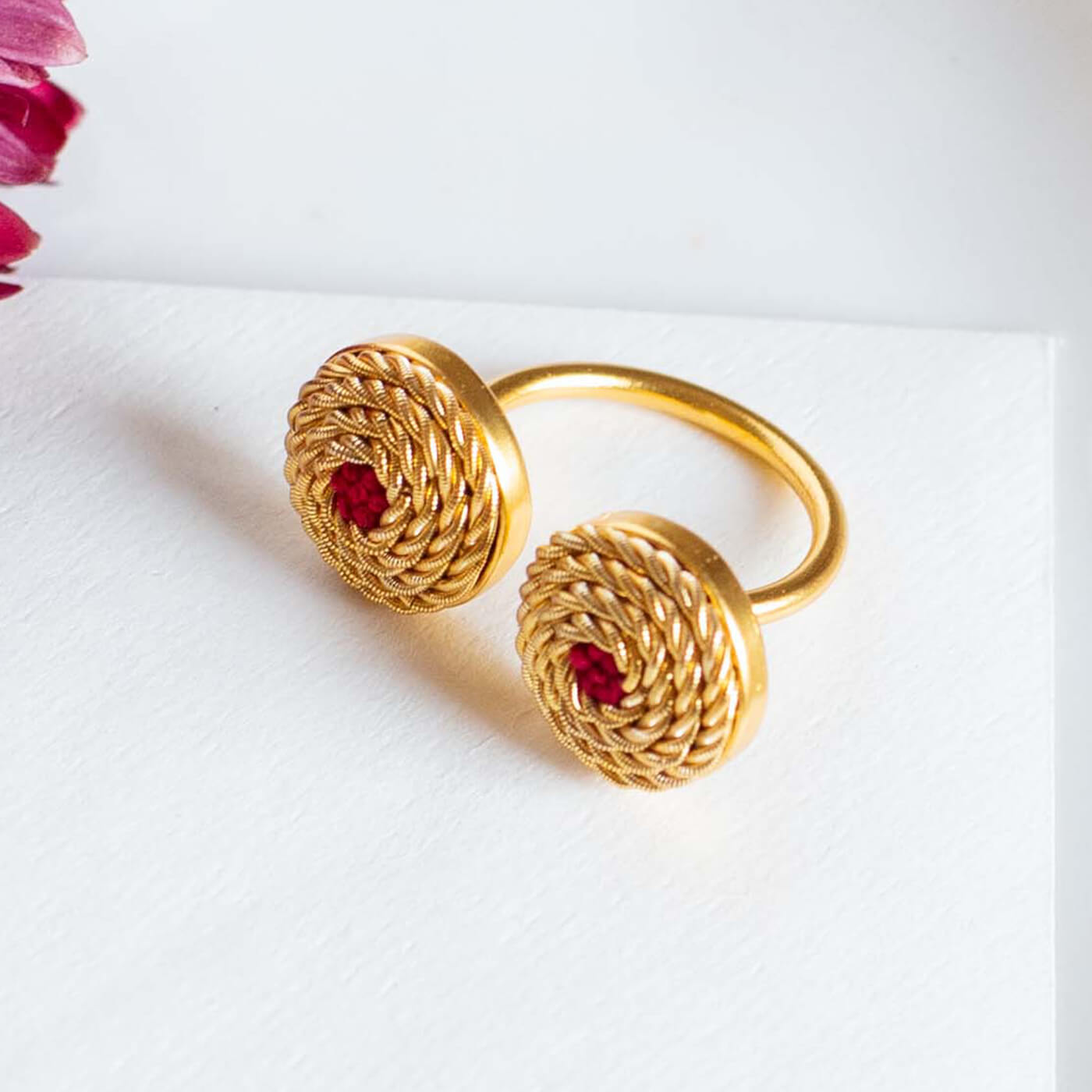 Buy Embroidered Oriana Double Ring Online On Zwende