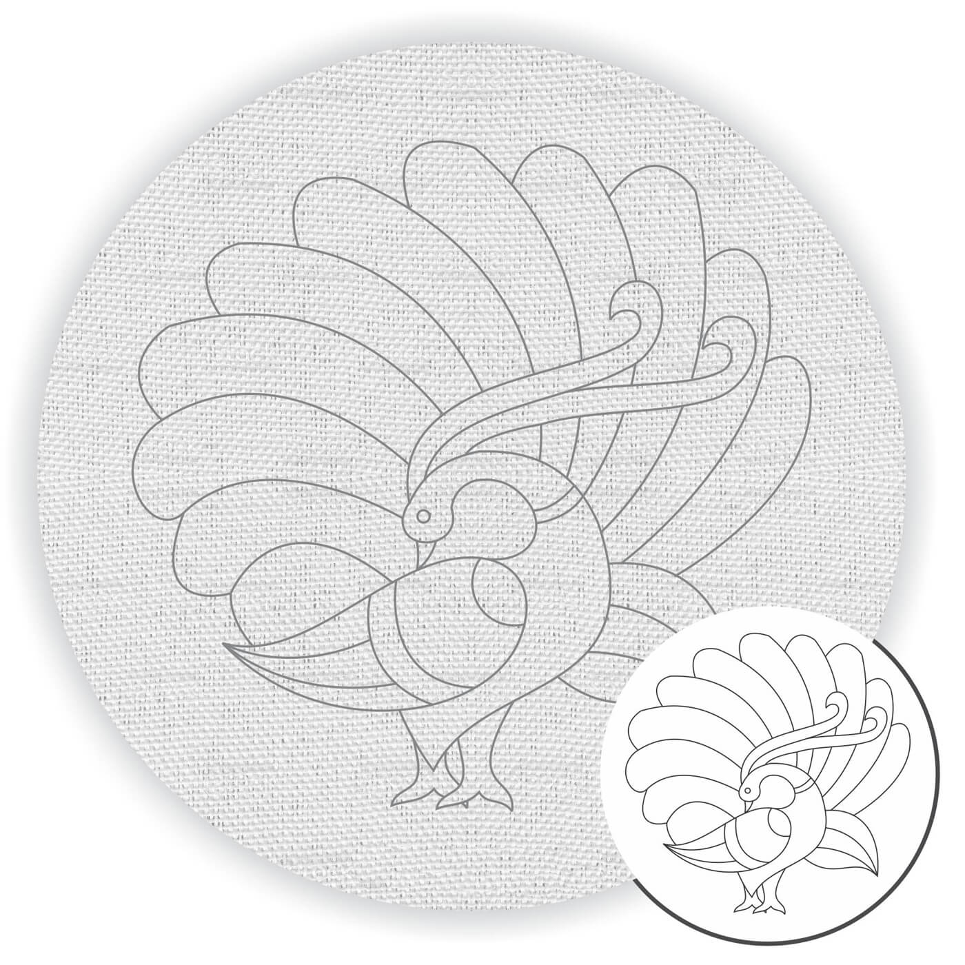 Buy Pre Marked Canvas Base - Elegant Peacock - 3060 Online On Zwende