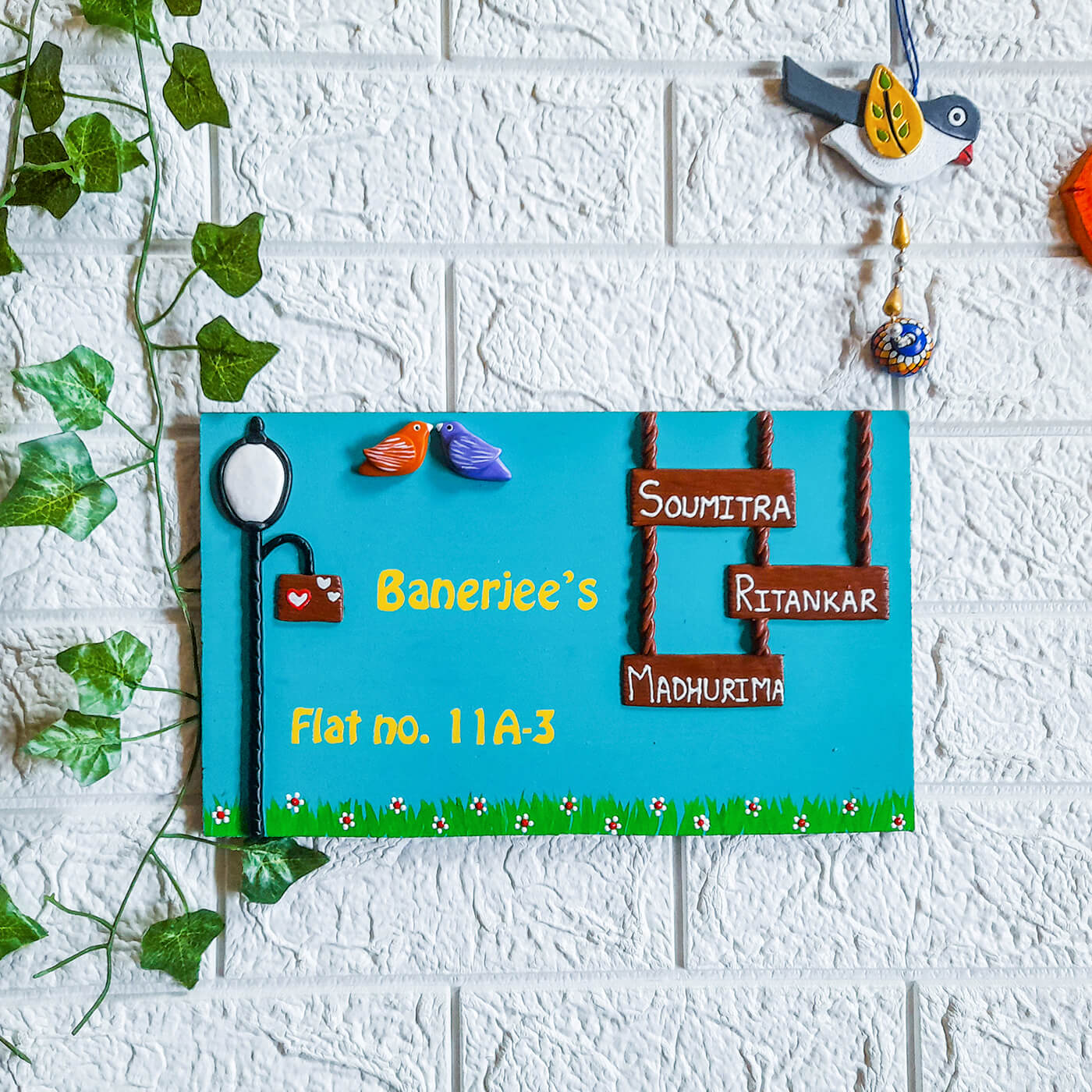 Buy Handmade Simple Family Personalised Nameplate Online On Zwende