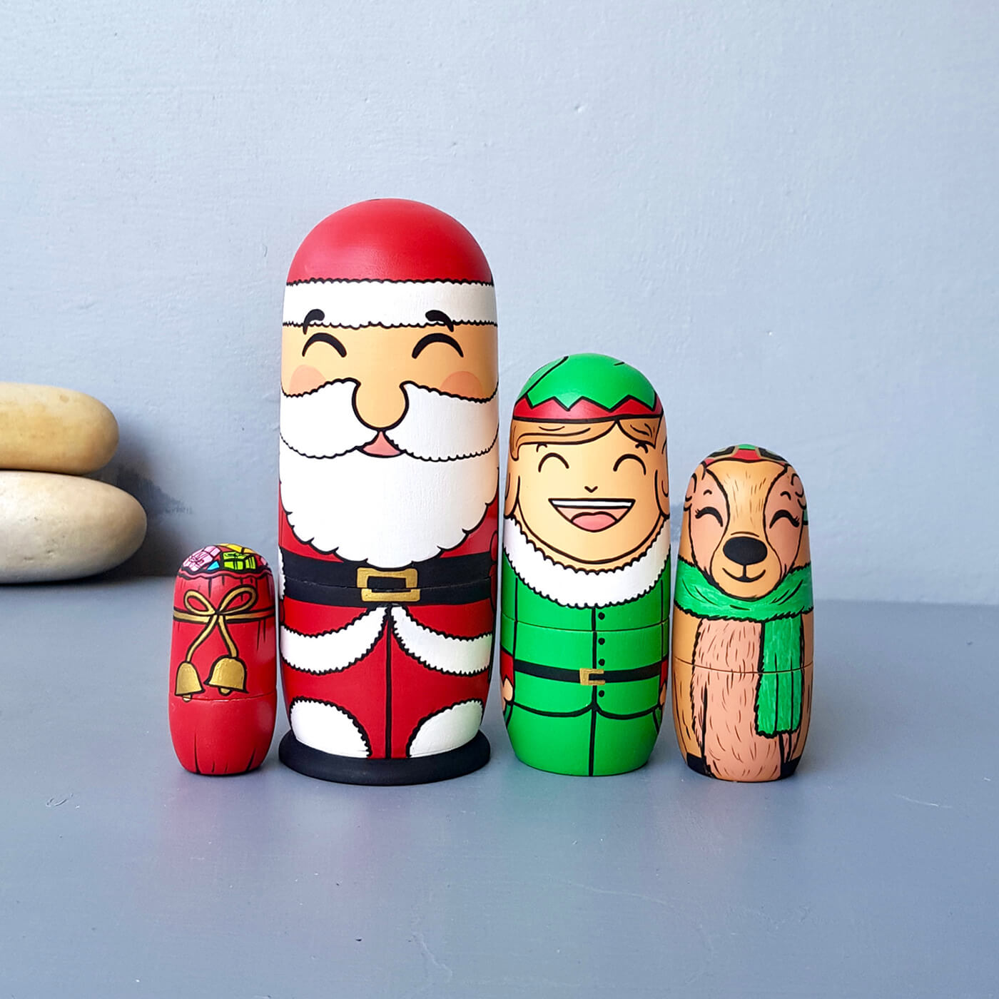 Buy Hand Painted Christmas Nesting Dolls - Set of 4 Online On Zwende